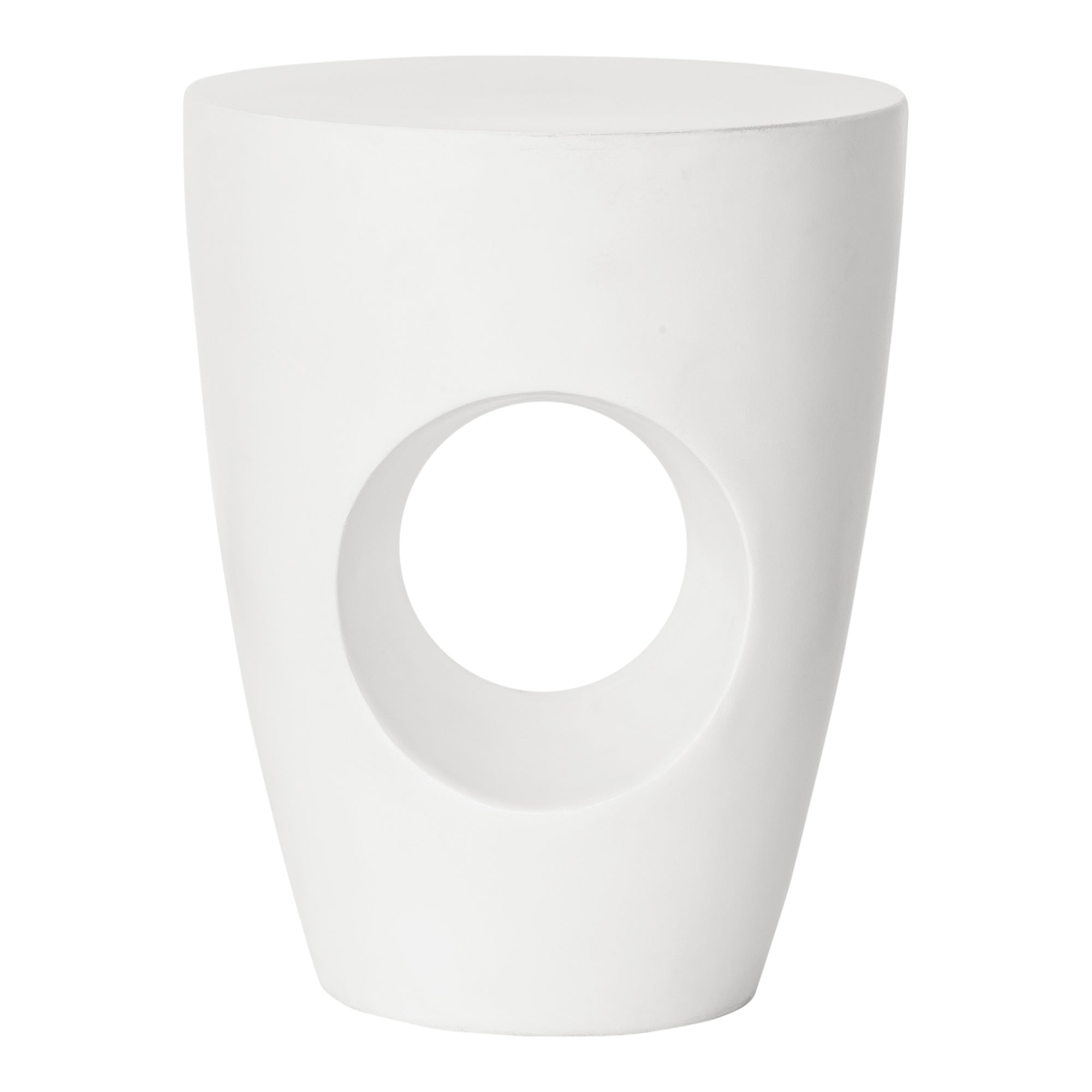 Silas Stool, Reinforced Concrete, Contemporary Design, Cream White Fin