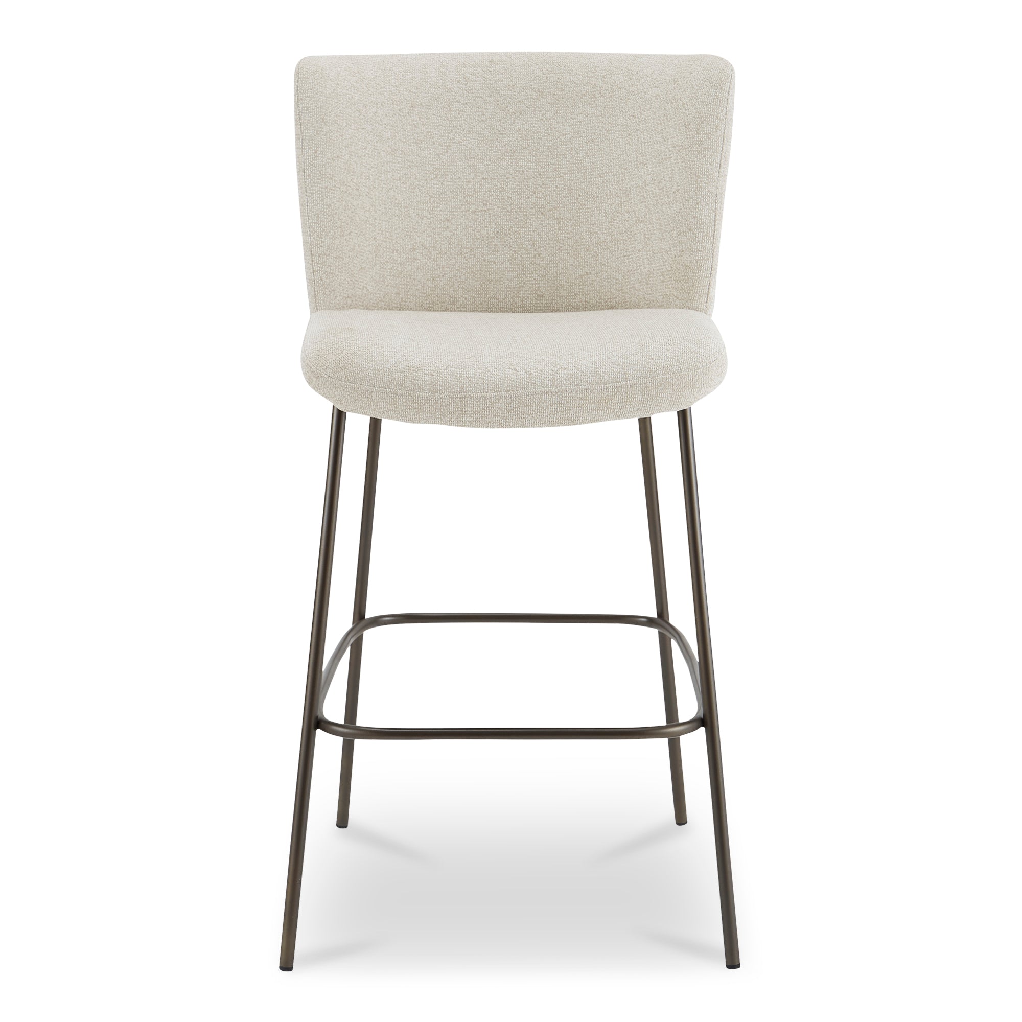 Amaris Bar Stool, Upholstered Curved Back, Performance Fabric, Blacken